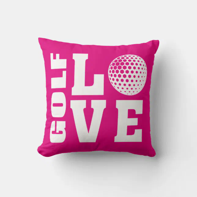 Golf Love Pink Throw Pillow | Zazzle