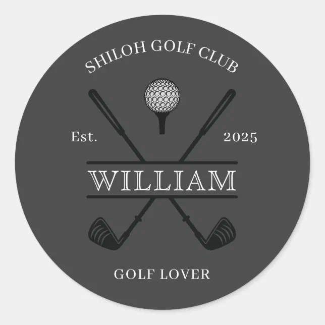 Golf Lover Cross Club Classic Round Sticker | Zazzle