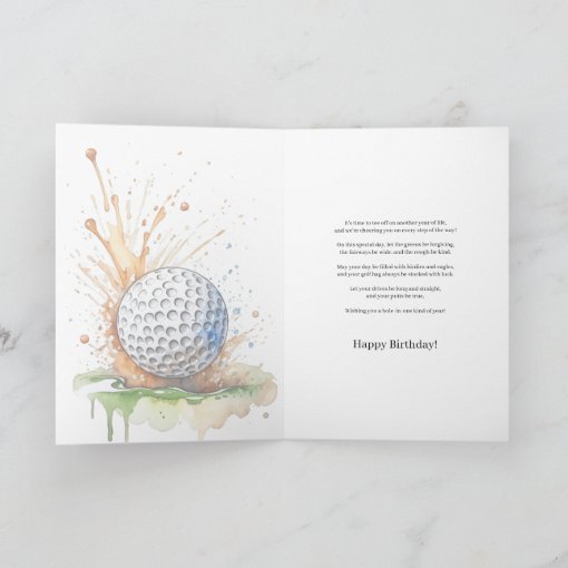 Golf Lovers Watercolor Paint Art Birthday Card | Zazzle