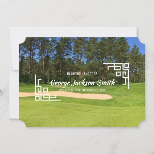 Golf Memorial Service Add Your Own Photo Golfer Invitation | Zazzle