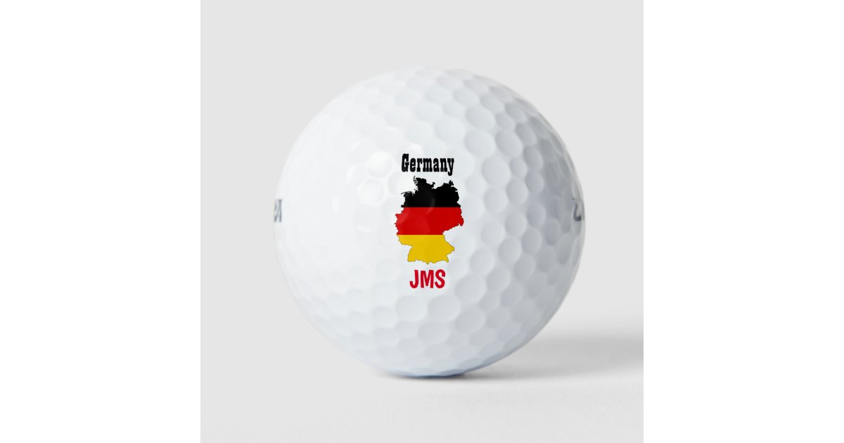 Golf Monogram Germany Flag Map Golf Balls | Zazzle