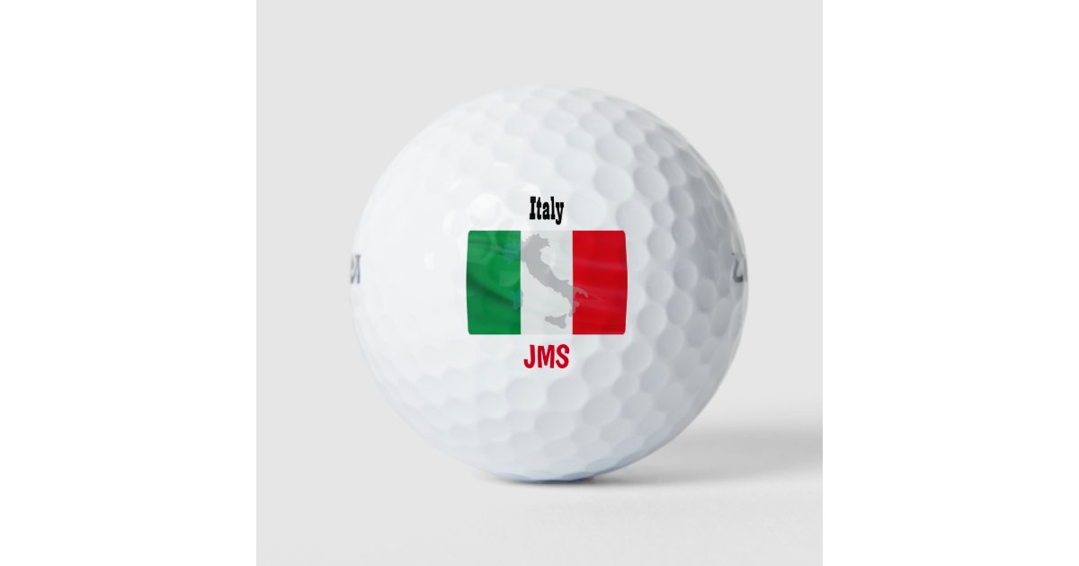 Golf Monogram Italy Flag Map Golf Balls | Zazzle