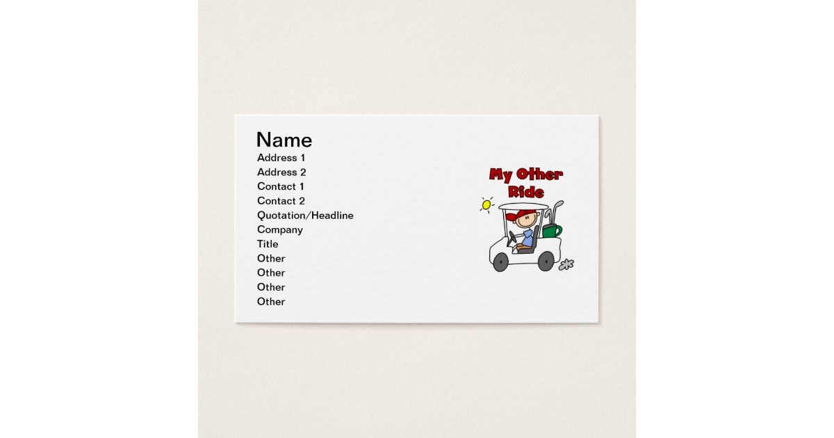 Golf My Other Ride Business Card | Zazzle.com