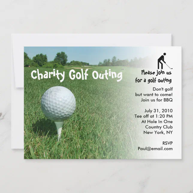 Golf Outing Charity Party Invitation | Zazzle