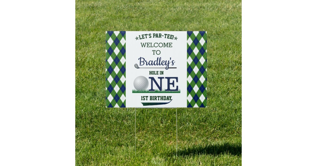 Golf PAR-TEE 1st Birthday Welcome Sign | Zazzle