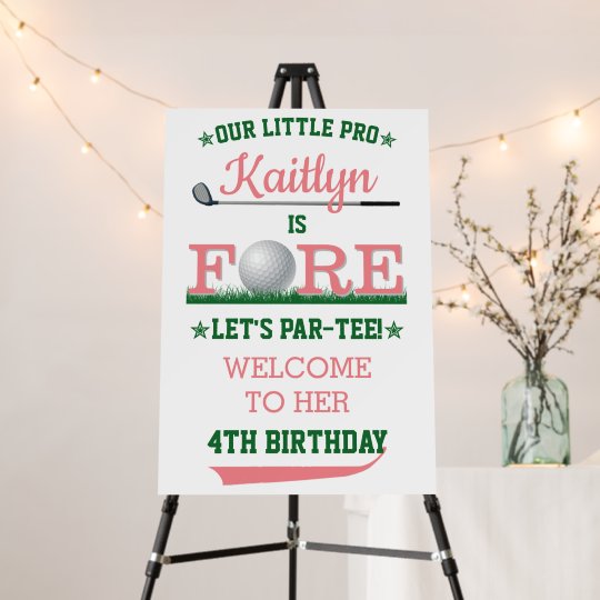 Golf PAR-TEE 4th Birthday Welcome Sign | Zazzle.com