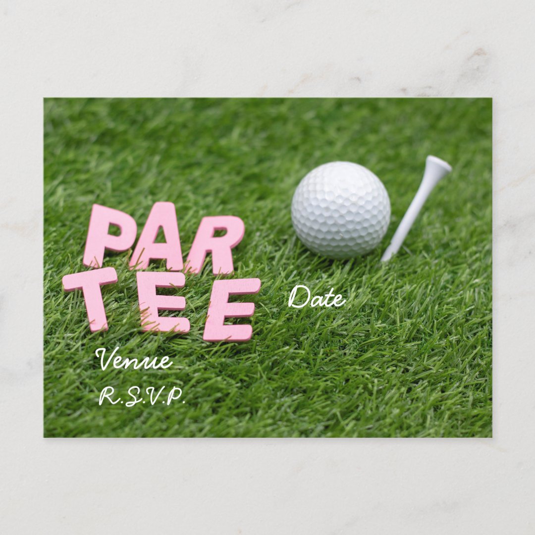 Golf Par Tee are on green Invitation Postcard | Zazzle