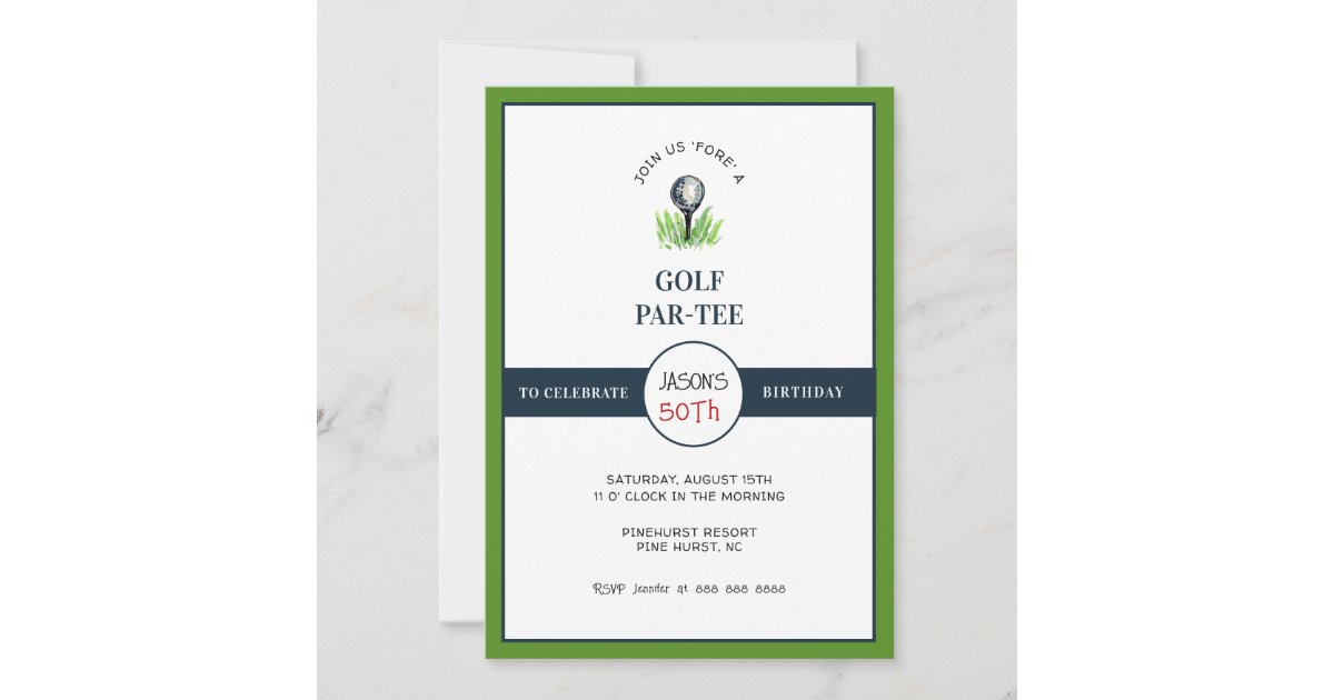 Golf PAR- TEE Birthday party Invitation | Zazzle