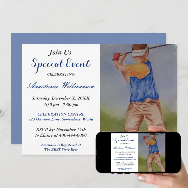 GOLF PARTY EVENT INVITE | Zazzle