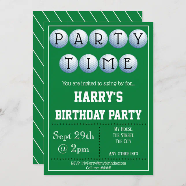 Golf Party Invitation Editable | Zazzle