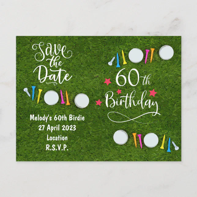 Golf Party invitation Save the Date 60th Birthday | Zazzle