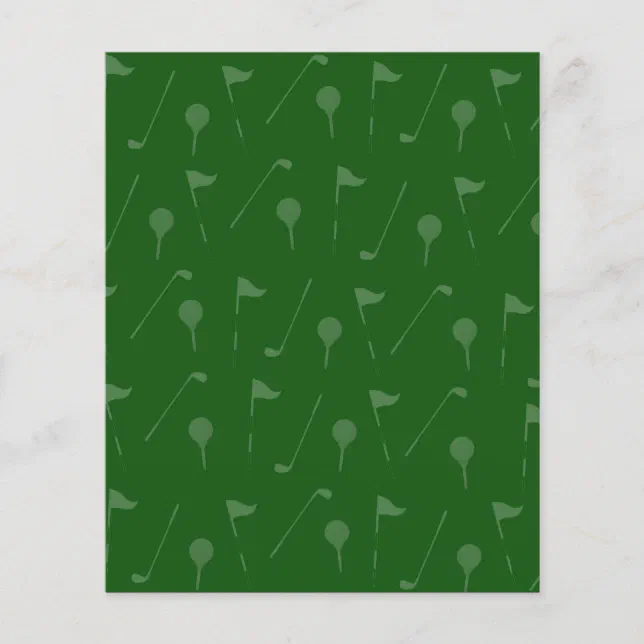 Golf Pattern Scrapbook Paper - Green Golf Pattern | Zazzle