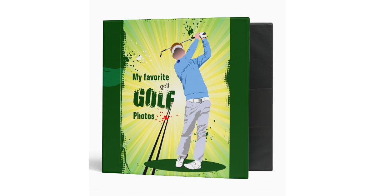 Golf photo album. 3 ring binder | Zazzle