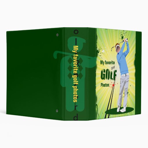 Golf photo album. 3 ring binder | Zazzle