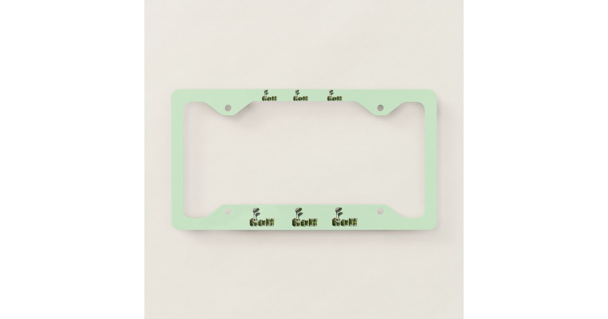 Golf Picture Logo With Golf Clubs, License Plate Frame | Zazzle