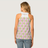 Golf pink green diamond pattern top | Zazzle