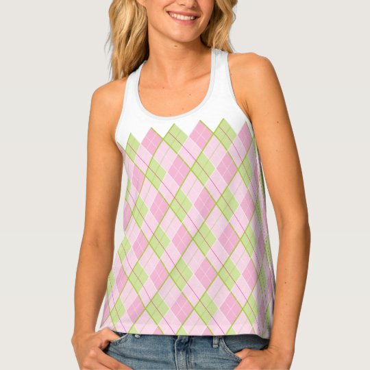 Golf pink green diamond pattern top | Zazzle.com