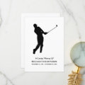 Golf Player Bereavement Sympathy Funeral Memorial Thank You Card | Zazzle