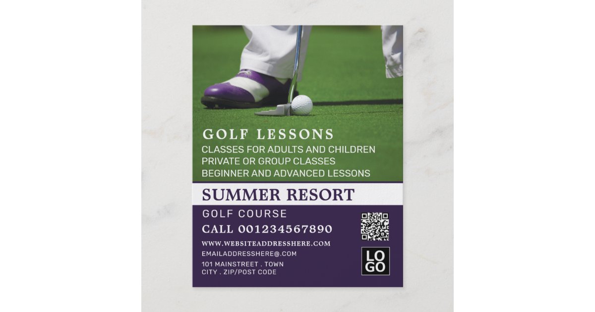 Golf Putt, GoIf Lesson Advertising Flyer | Zazzle