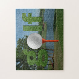 Golf Puzzle Fun Design with Ball and Tee | Zazzle