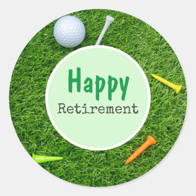 Golf Retirement Classic Round Sticker | Zazzle