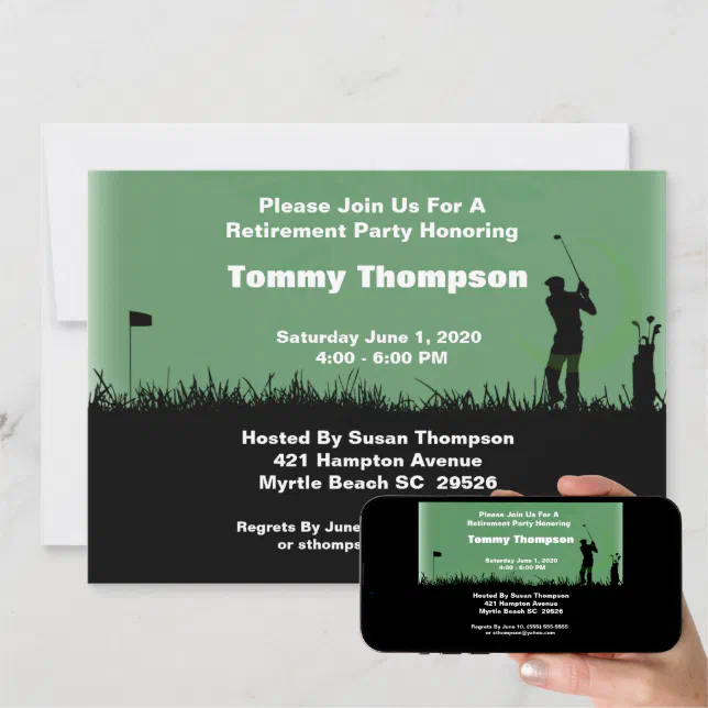 Golf Retirement Invitation | Zazzle