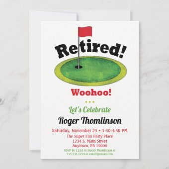 Golf Retirement Invitation - Golfing Retirement | Zazzle