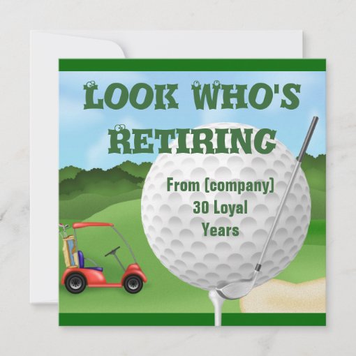 Golf Retirement Invitations TEMPLATE | Zazzle