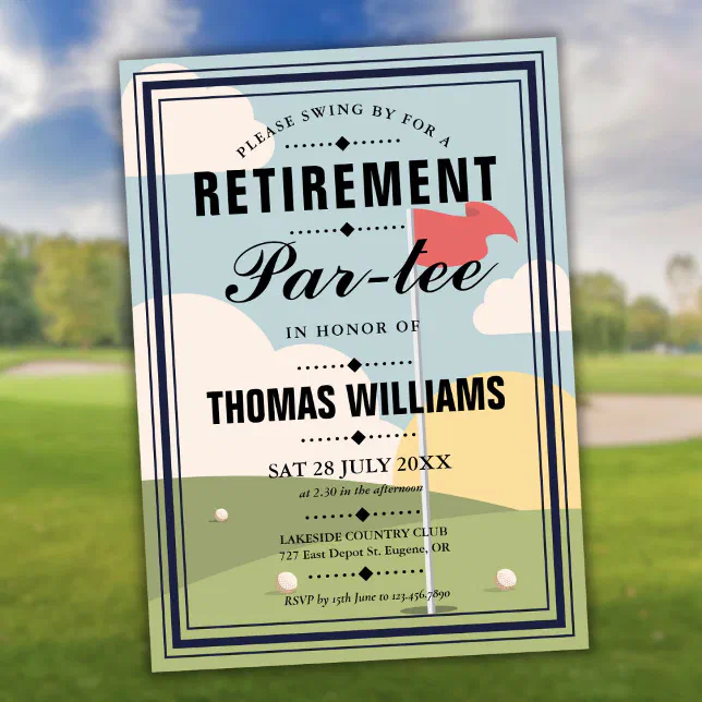 Golf Retirement Partee Party Invitation | Zazzle