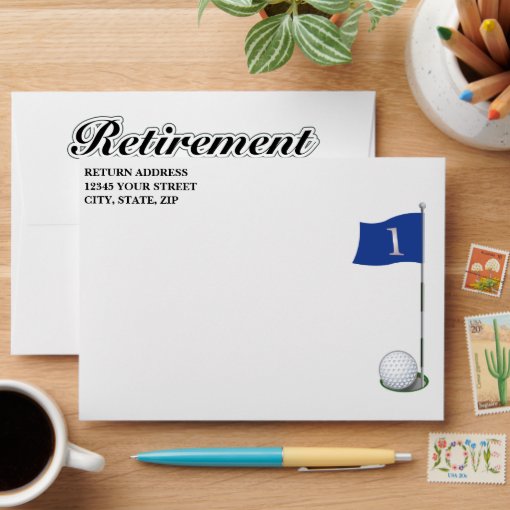 Golf Retirement Party Envelopes | Zazzle
