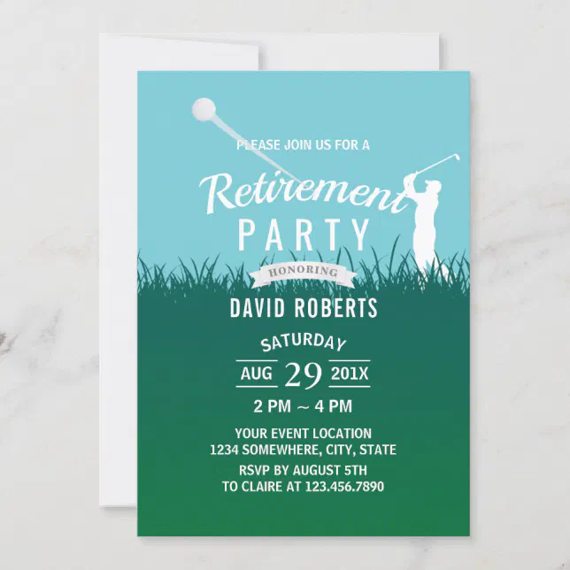 Golf Retirement Party Invitation | Zazzle