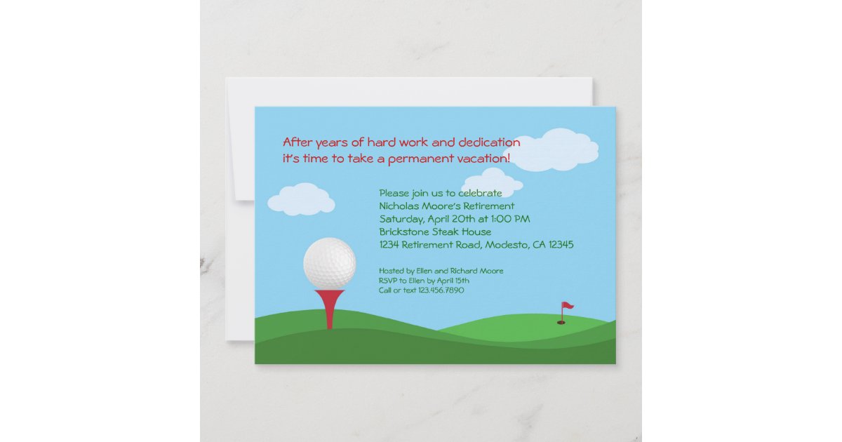 Golf Retirement Party Invitation | Zazzle