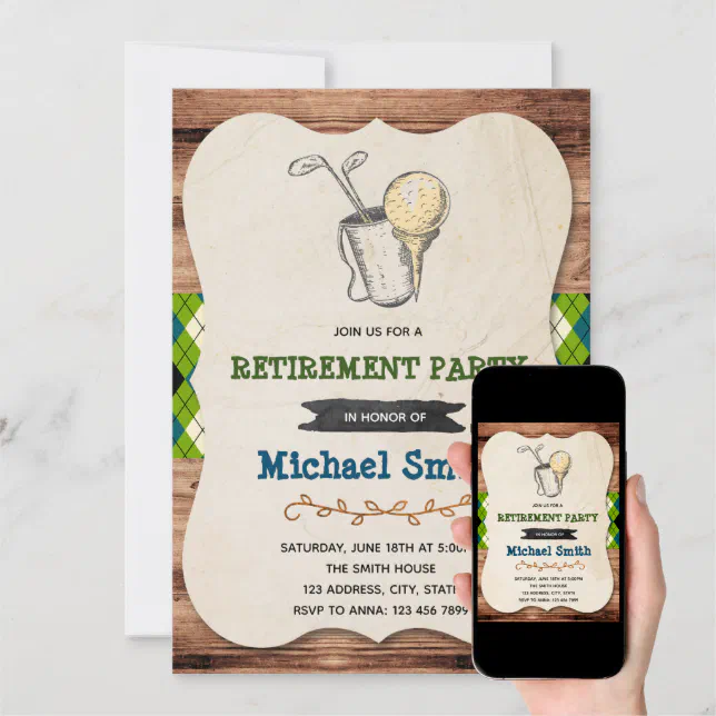 Golf retirement party invitation | Zazzle