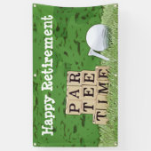 Golf Retirement with ball par tee time on green Banner | Zazzle
