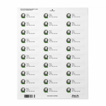 Golf Return Address Label | Zazzle