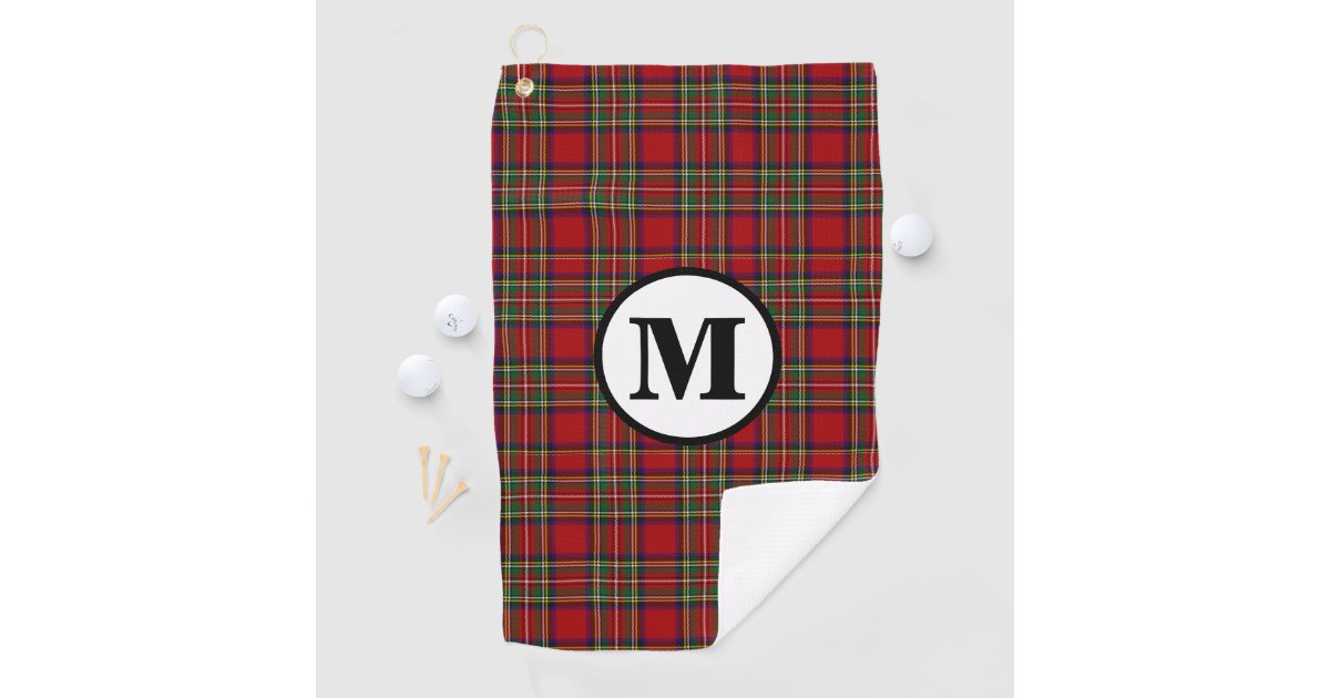 Golf Royal Stewart Tartan Plaid Scottish Monogram Golf Towel | Zazzle