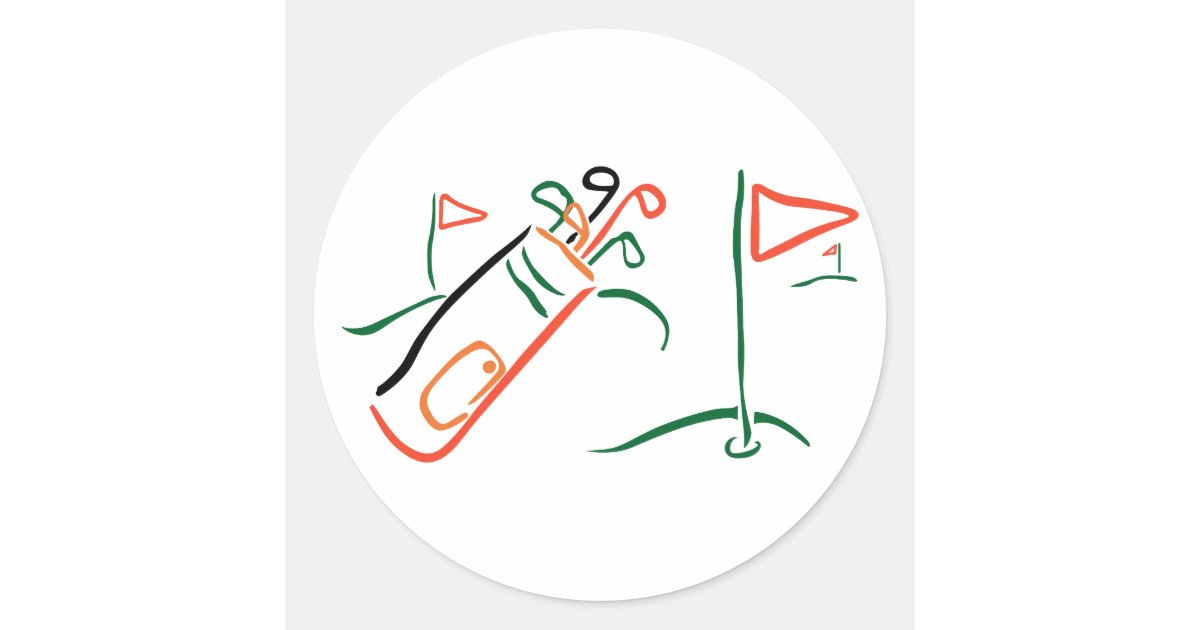 Golf Scene Classic Round Sticker | Zazzle