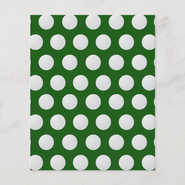Golf Scrapbook Paper - Green Golf Ball Pattern | Zazzle