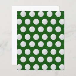 Golf Scrapbook Paper - Green Golf Ball Pattern | Zazzle