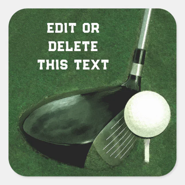 Golf Square Sticker | Zazzle