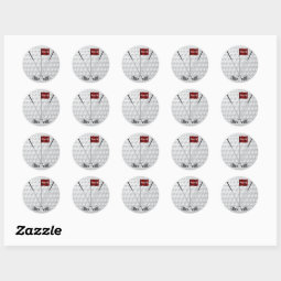 Golf Stickers with Golf Irons, Flag and YOUR TEXT | Zazzle