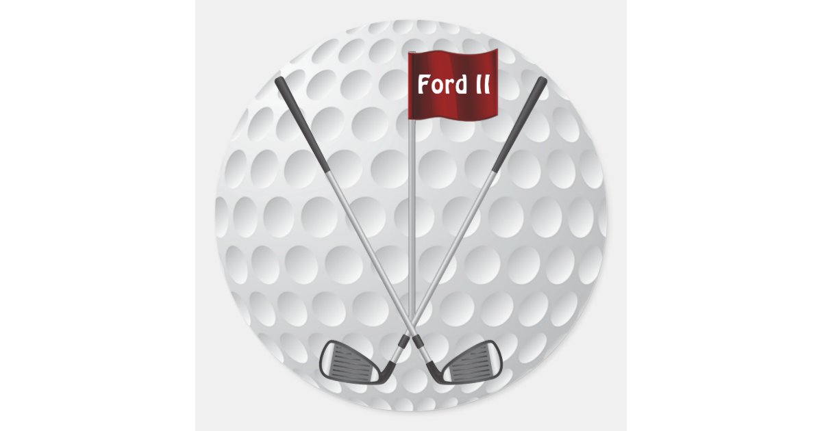 Golf Stickers with Golf Irons, Flag and YOUR TEXT | Zazzle