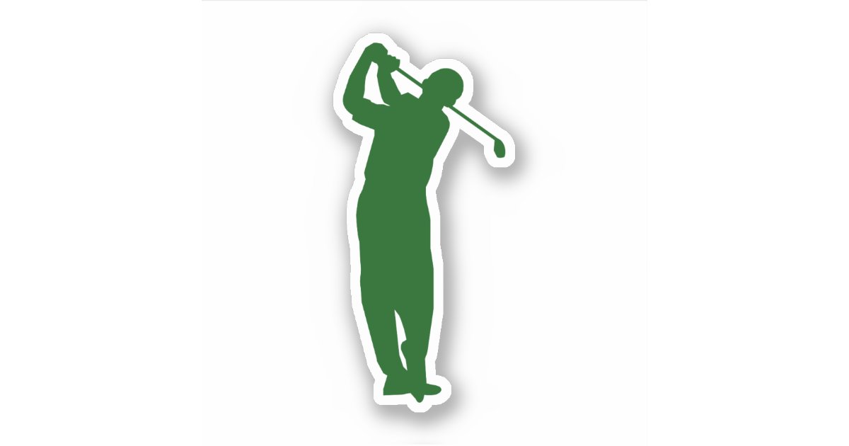 Golf Swing Action Figure Shape Sticker | Zazzle