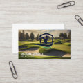 Golf Swing Logo | Golf Course Background Business Card | Zazzle