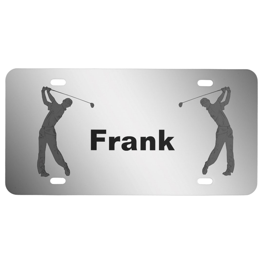 Golf Swinger Customizable Name License Plate | Zazzle