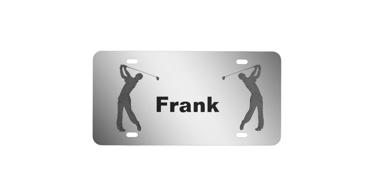 Golf Swinger Customizable Name License Plate | Zazzle