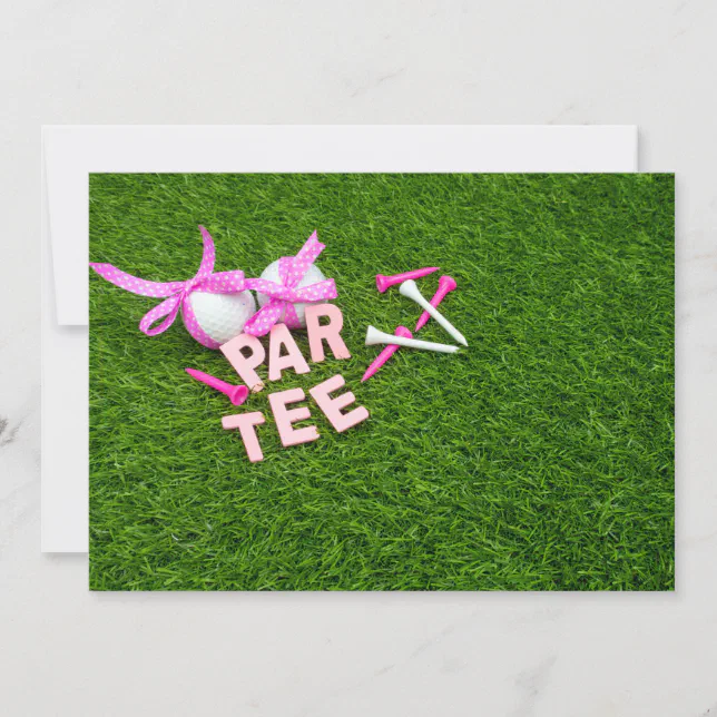 Golf Tees Par Tee party invitation on green grass | Zazzle