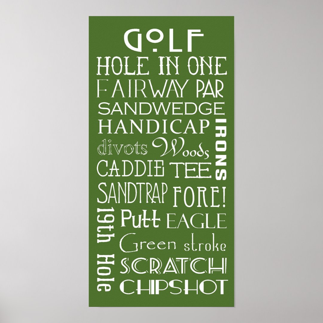 Golf Terms Subway Sign Poster | Zazzle