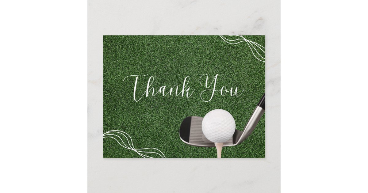 Golf Thank you card for golfer | Zazzle