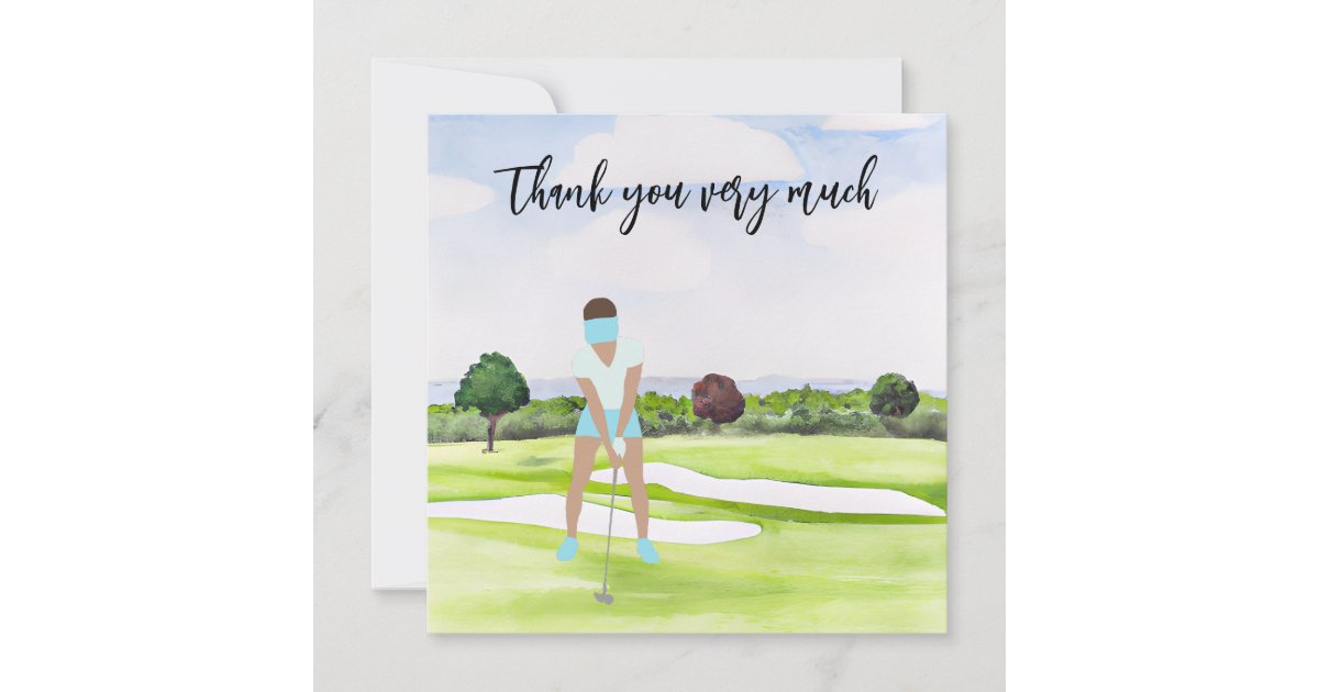 Golf Thank you card for golfer | Zazzle